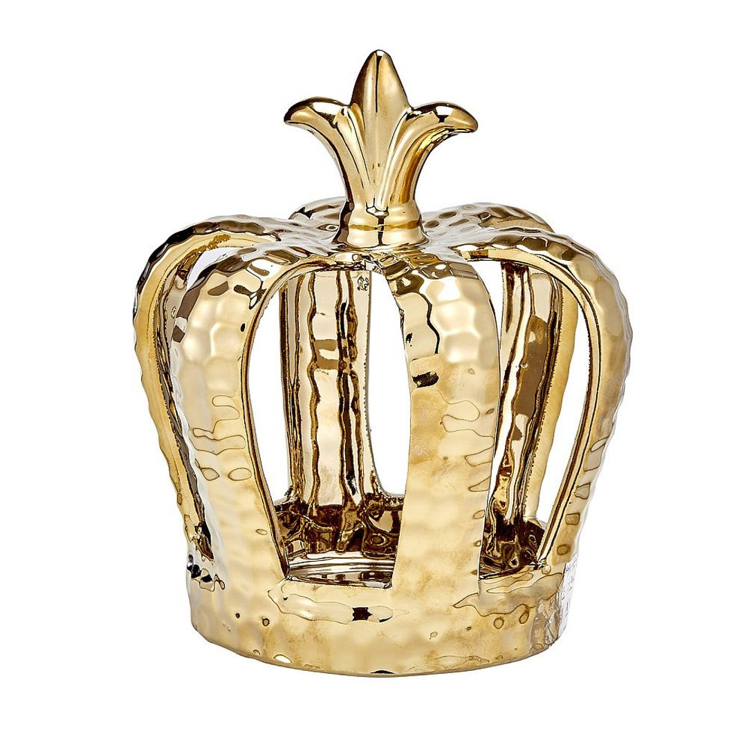 Ceramic Ornate Gold Finish Crown Cake Topper Decoration for All Party ...