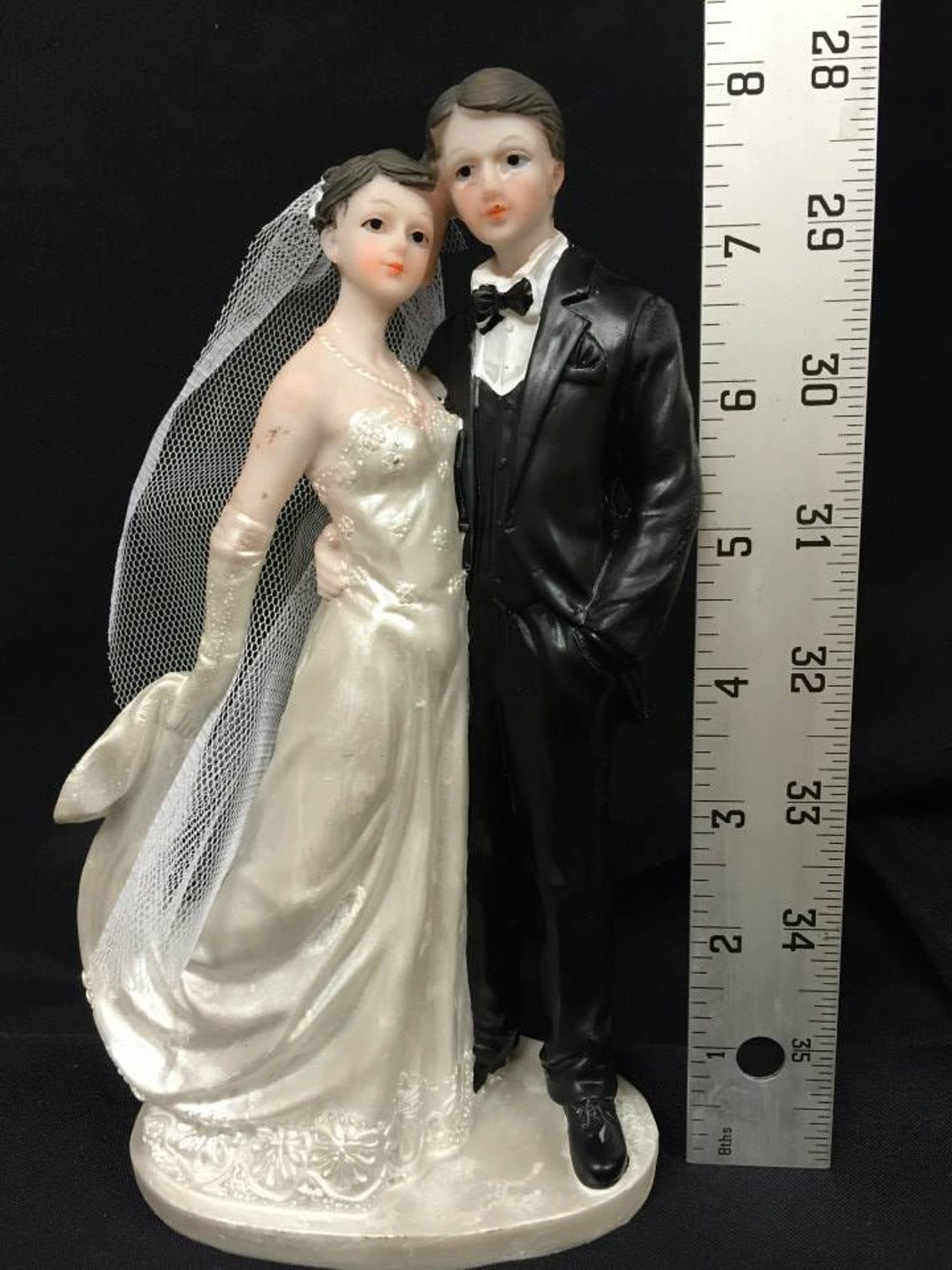 Bride and Groom Traditional Wedding Cake Topper Centerpiece | Etsy