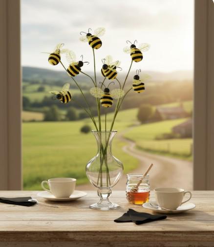 Adorable Big Belly Bee Spray - 17" Spring Wreath Attachment - Whimsical ...