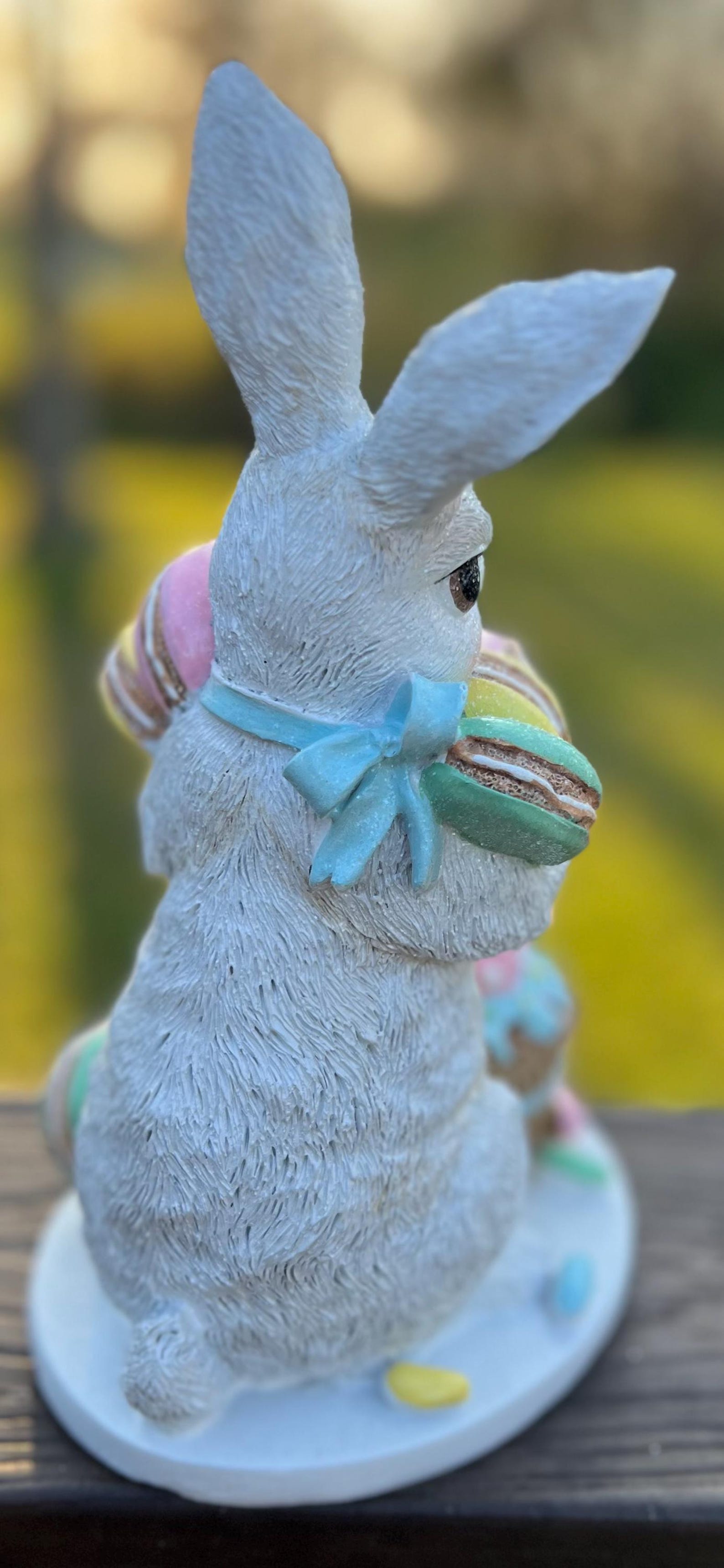 Resin Easter Spring Bunny Rabbit With Treats Macaroon Macaron 9.5" - Etsy