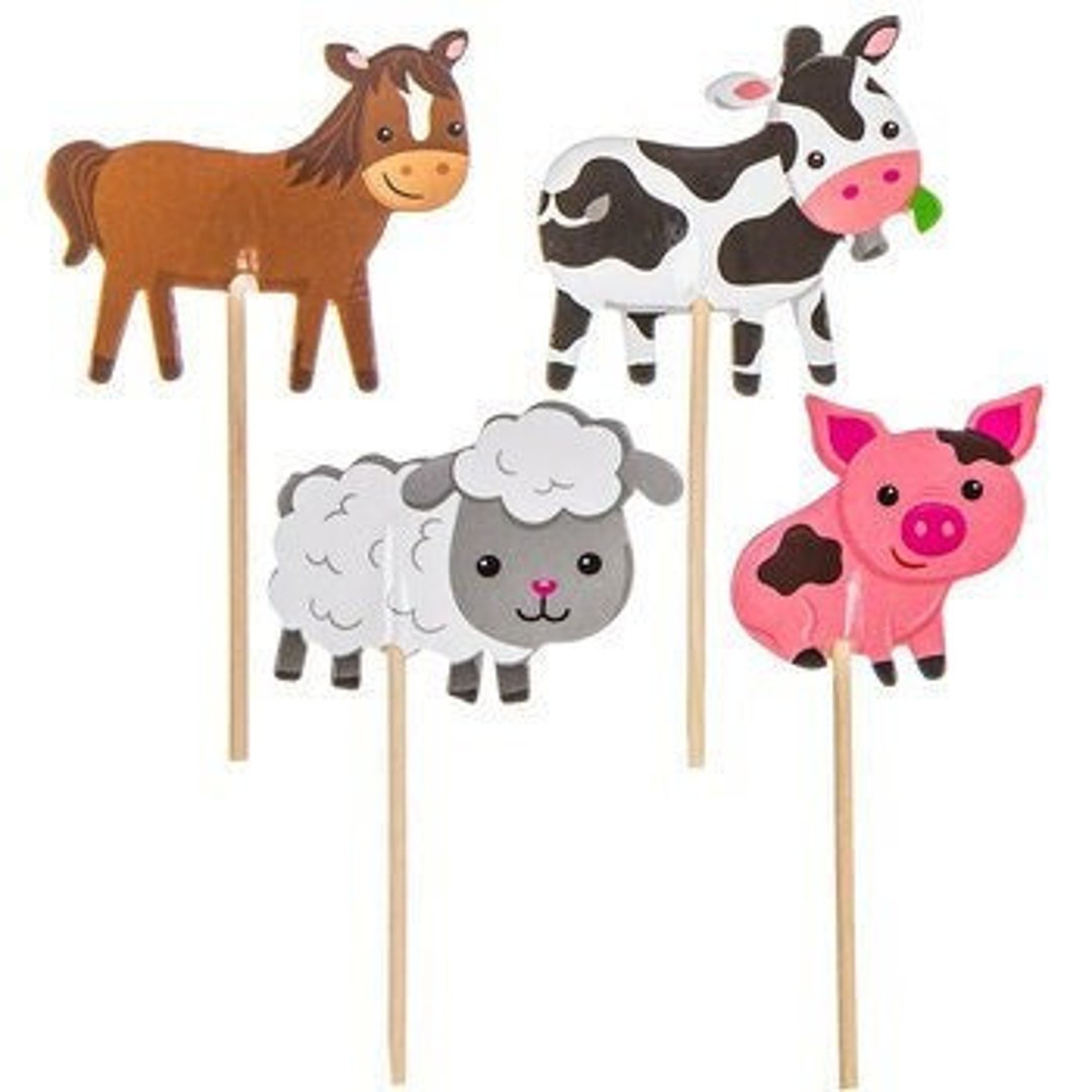 24 Barnyard Birthday Cupcake Picks Farm Party Western - Etsy