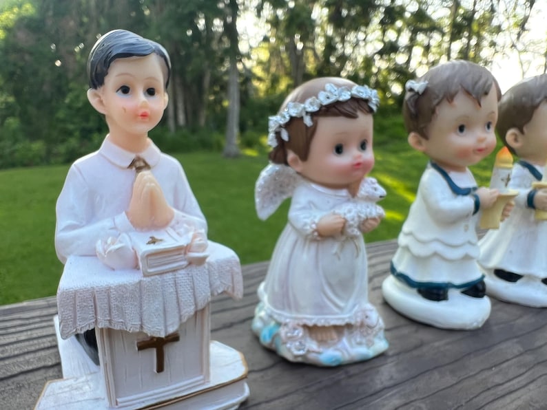 First Holy Communion or Christeing Girl or Boy Cake Topper Figurine ...