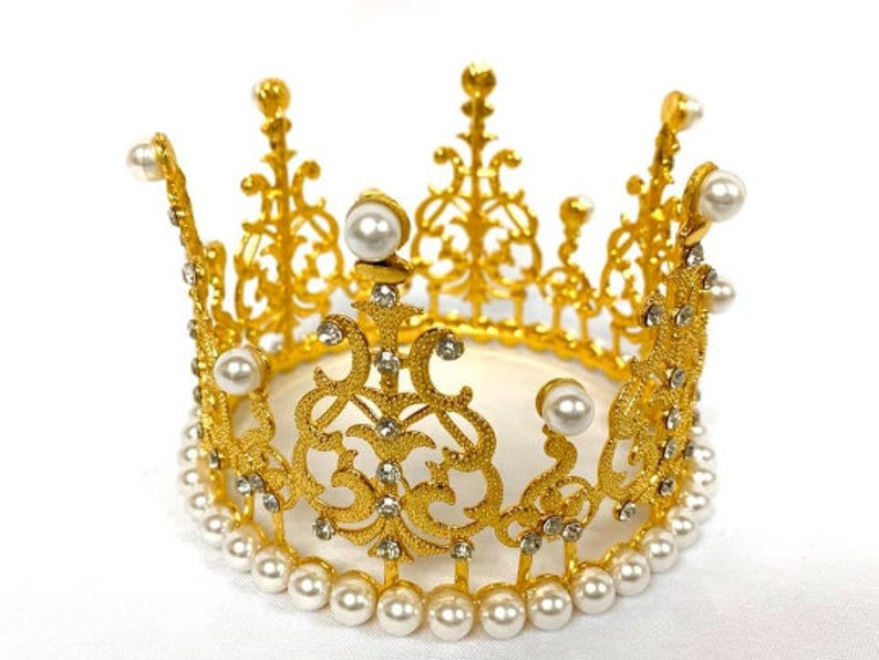 Gold Rhinestone and Pearl Princess Crown Decoration for All - Etsy