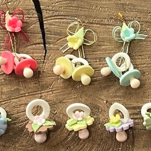 6 Baby Shower Cold Porcelain Mini Baby Pacifier Favor, Baby Girl, Boy ...