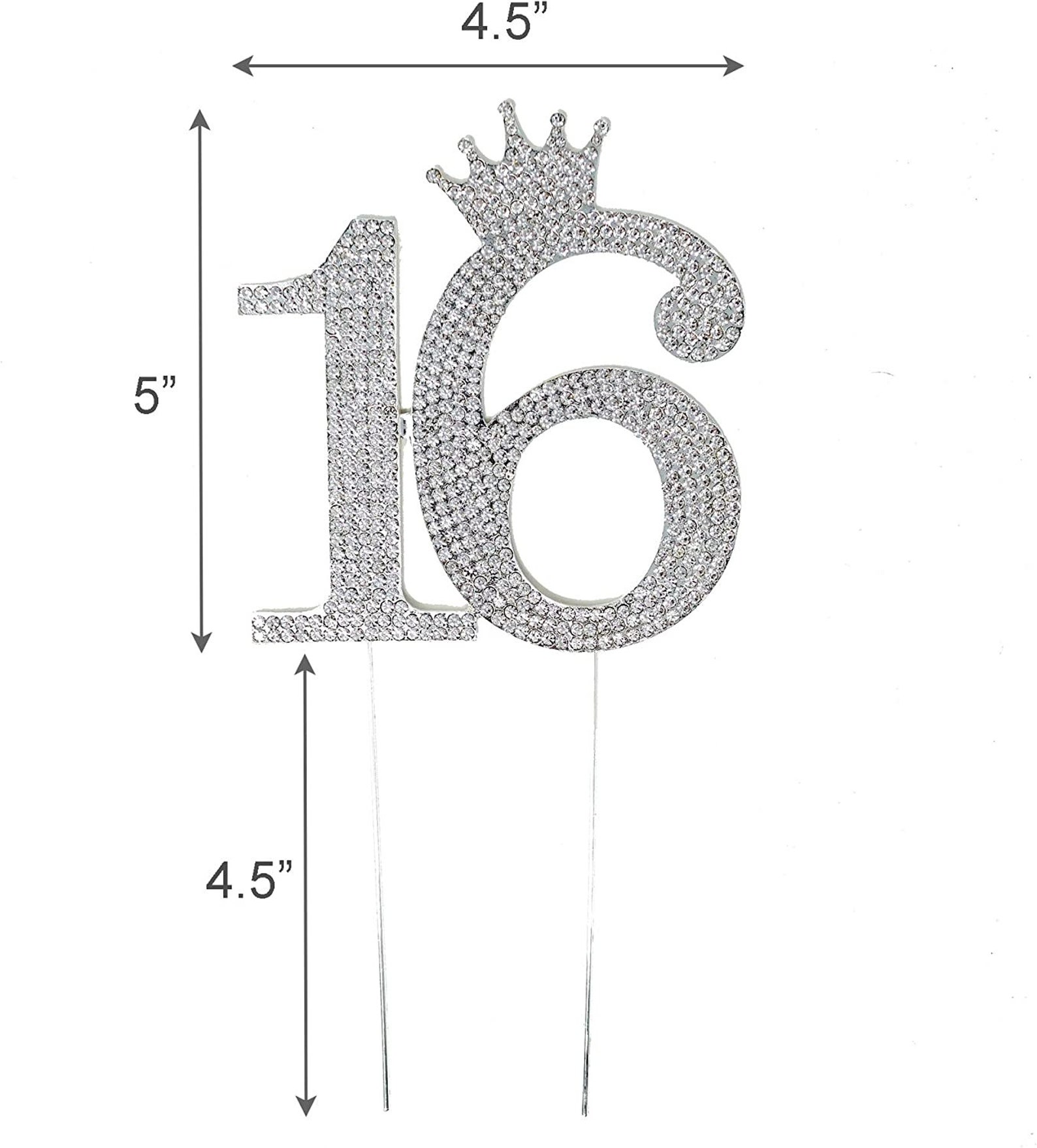 16 Cake Topper Rhinestone Monogram Bling Cake Toppers Centerpiece ...
