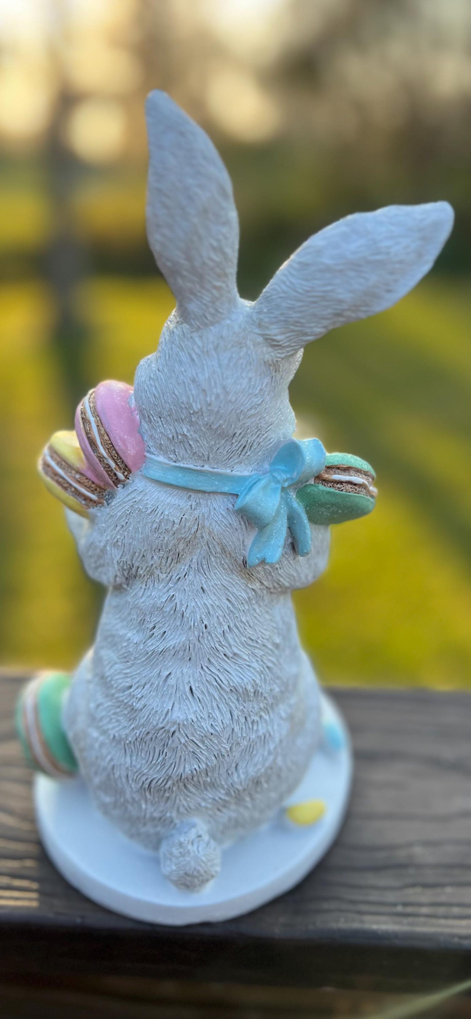 Resin Easter Spring Bunny Rabbit With Treats Macaroon Macaron 9.5" - Etsy