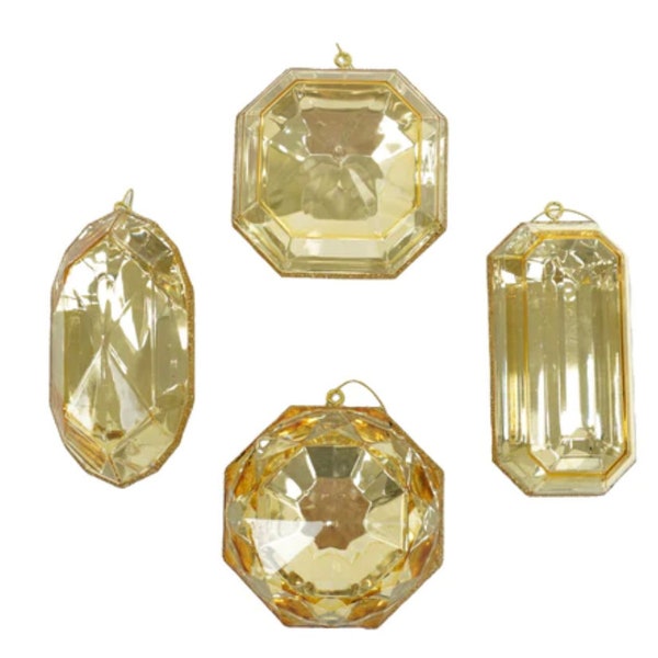 Gold Acrylic Jewels Ornaments - Etsy