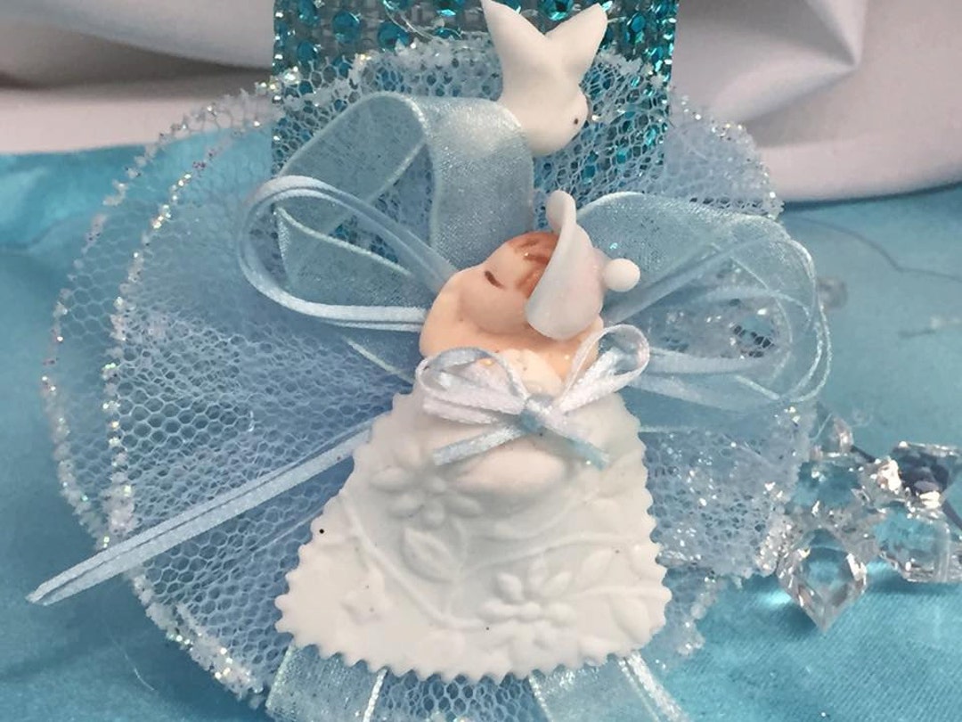 12 Light Blue Baptism Capia Favor Corsage Chest Favors Christening Baby ...