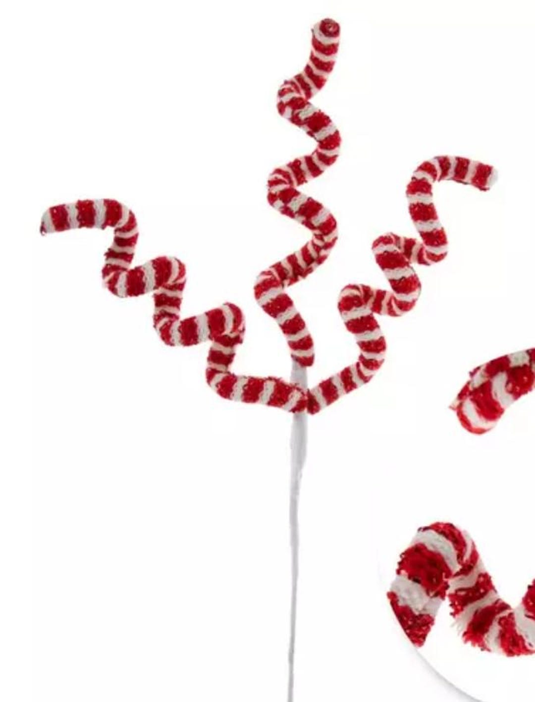 Peppermint Red and White Striped Swirl Pick Christmas Tree Decoration ...