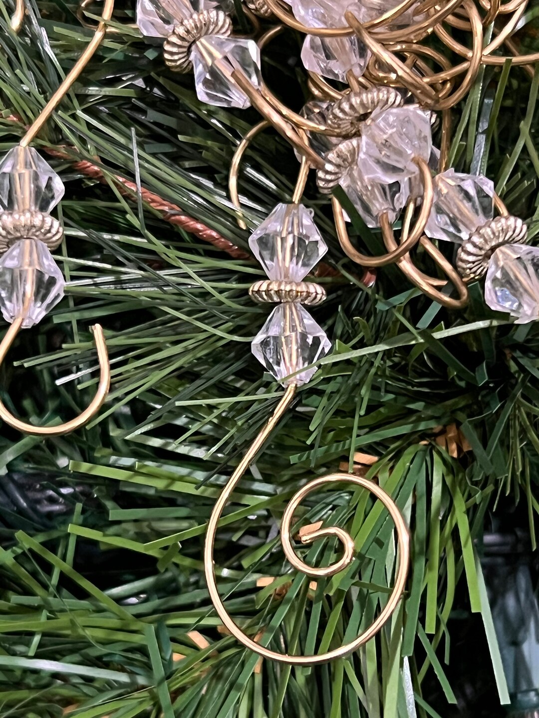 20 Gold or Silver Christmas Tree Beaded Ornament Hooks or Hooks for Any ...