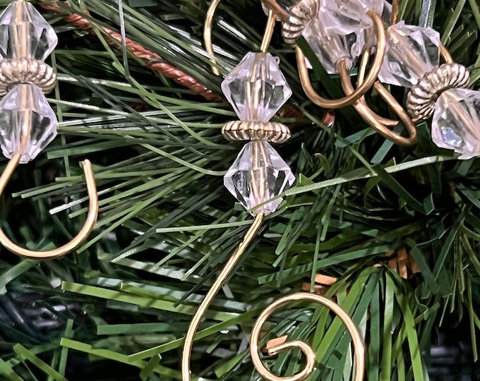 20 Gold or Silver Christmas Tree Beaded Ornament Hooks or Hooks for Any ...