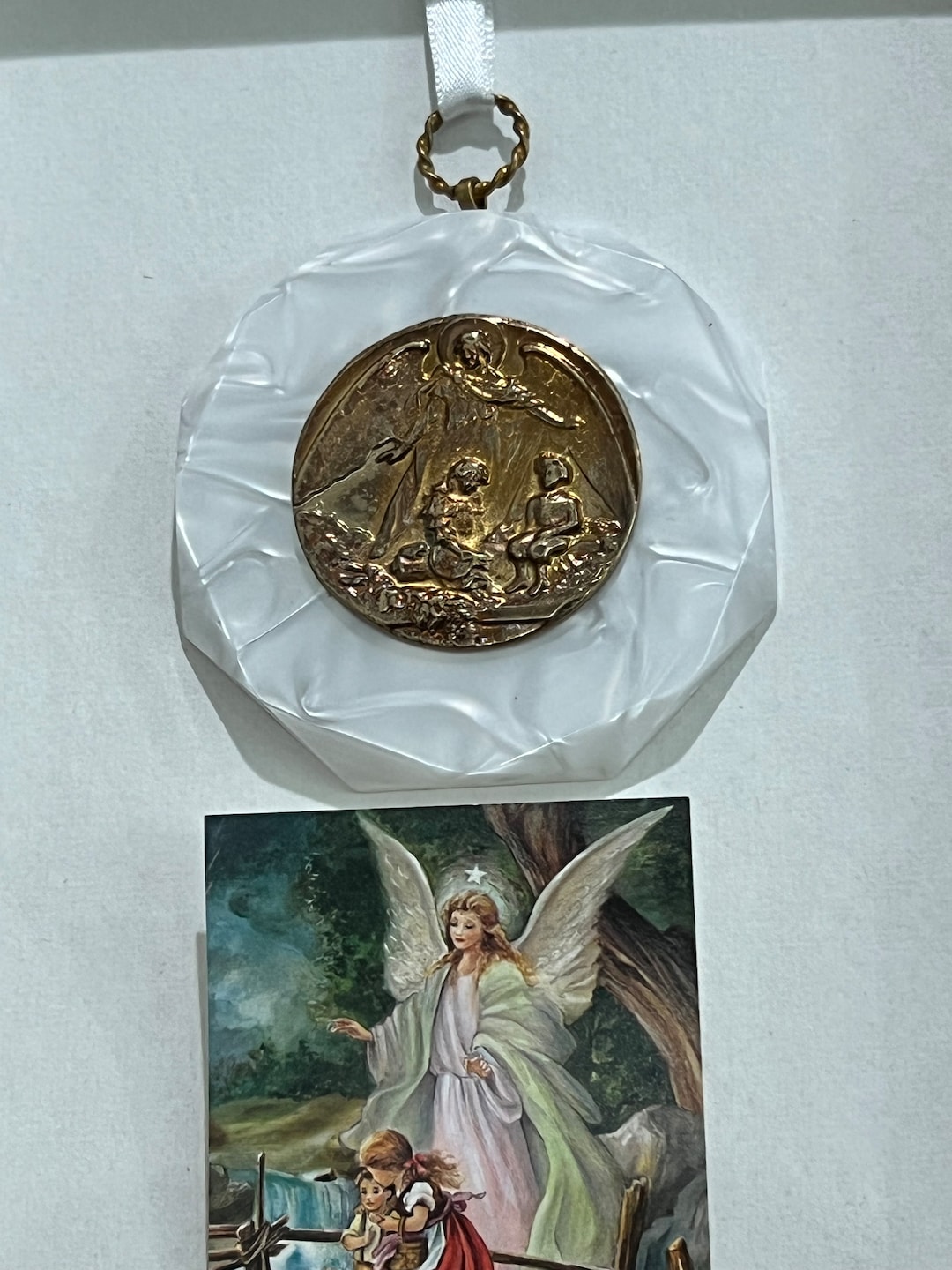 Guardian Angel Crib Medal Mother of Pearl Gift Keepsake 2.5 - Etsy