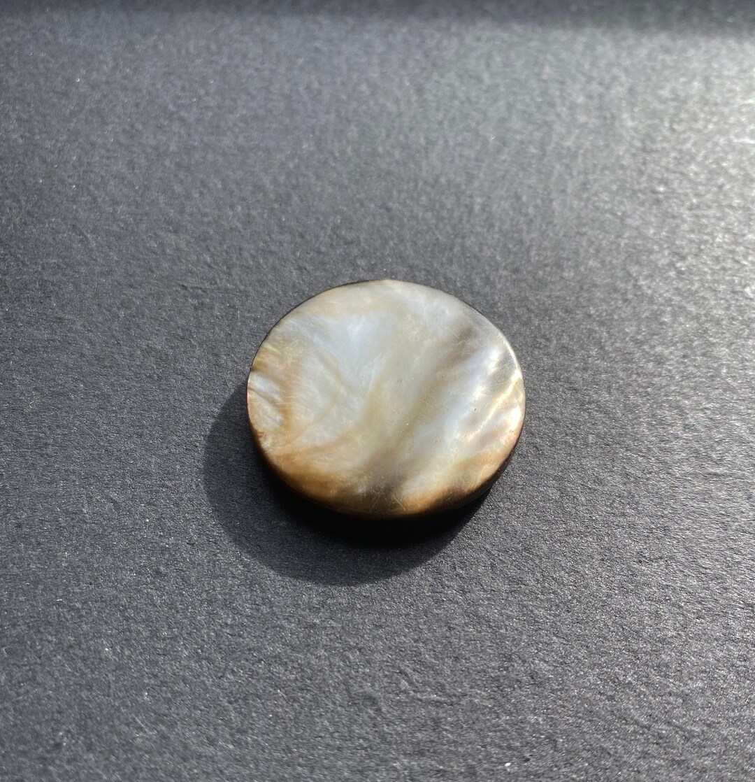 Rare Handmade Vintage Shell Button With Brown and Pearl White Swirl - Etsy