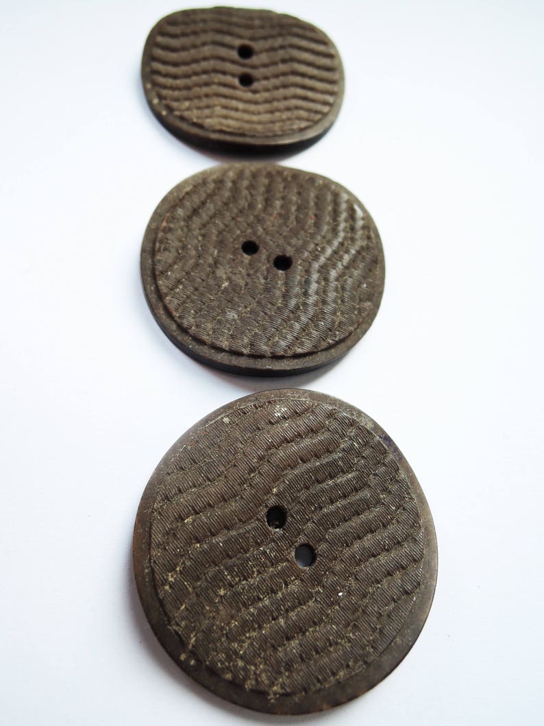 Unusual Rustic Looking Large Brown Vintage Buttons - Etsy