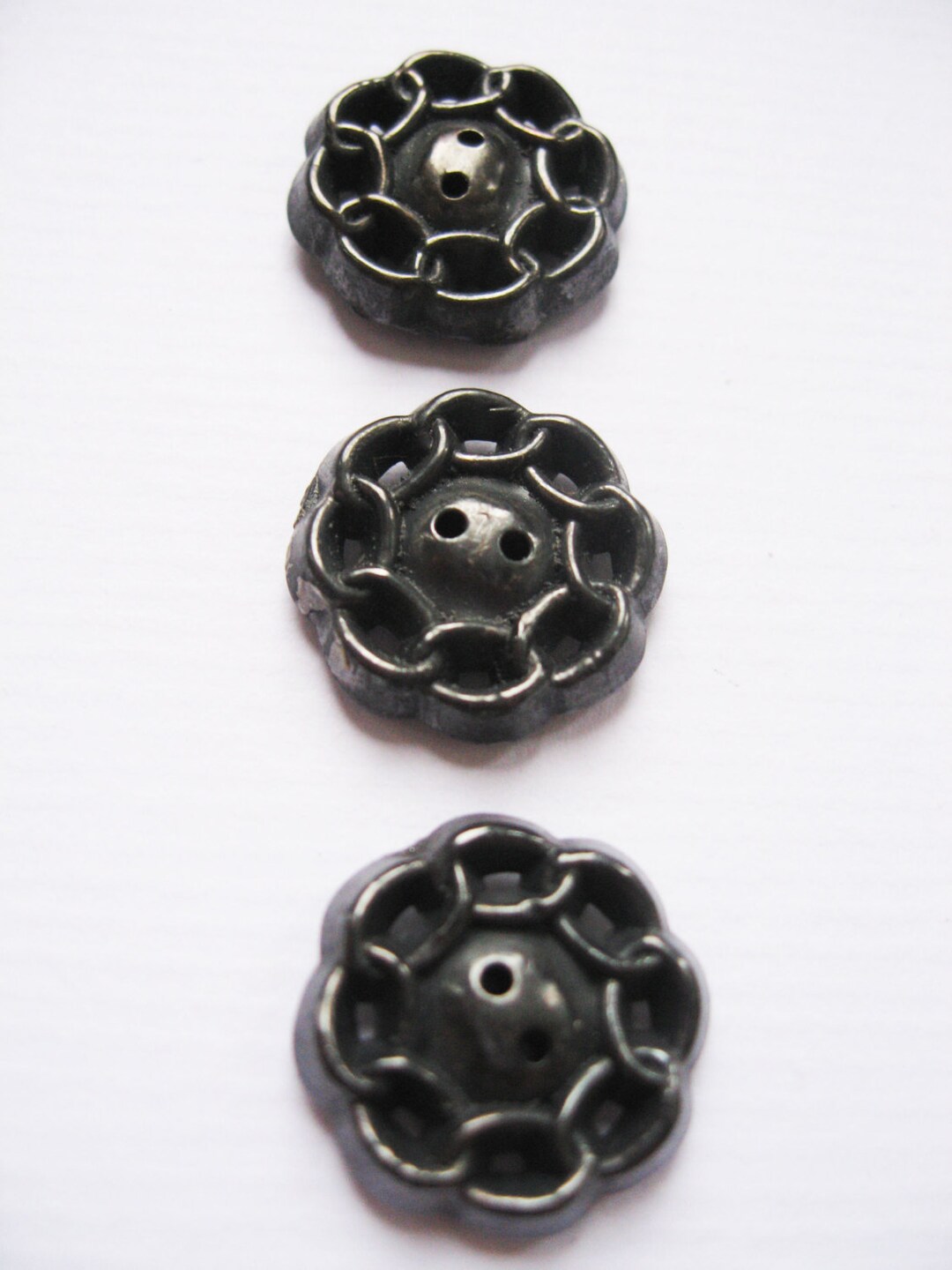 Vintage Metallic Buttons With Linked Chain Detail - Etsy