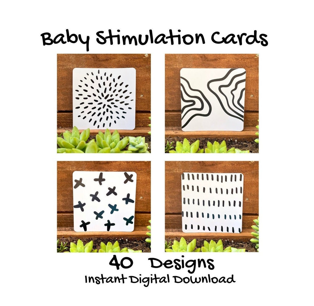 High Contrast Sensory Cards, Black and White Sensory Cards for Infant ...