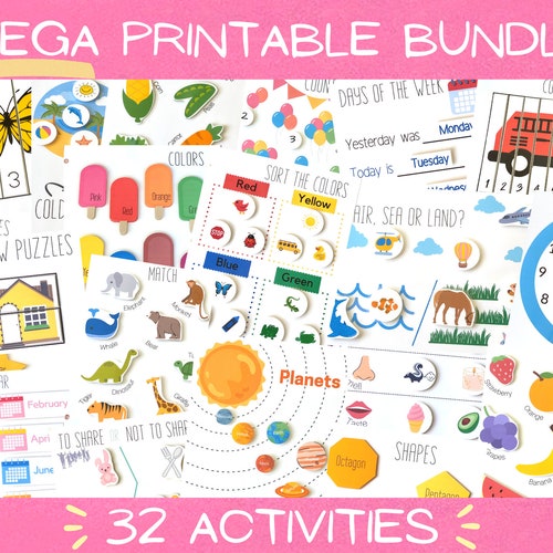 Preschool Learning Binder Printable DIGITAL DOWNLOAD - Etsy