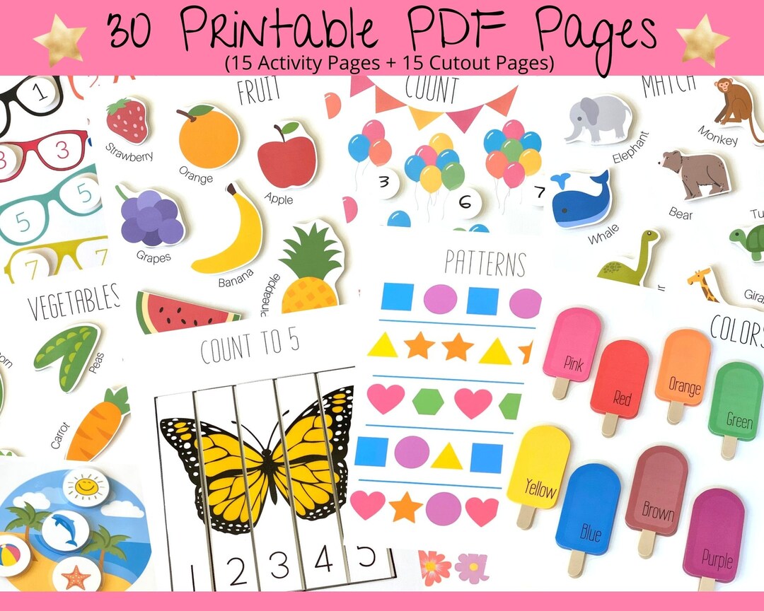 Printable Toddler Busy Book, Busy Books, Learning Book, Learning Binder ...