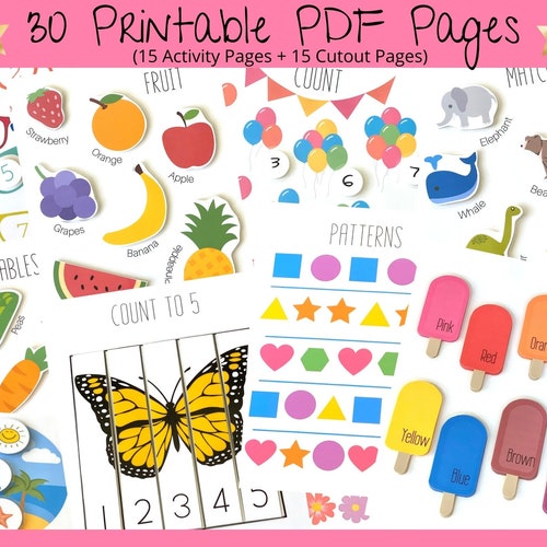 Colors Matching Toddler Busy Book Pages Printable Learning - Etsy