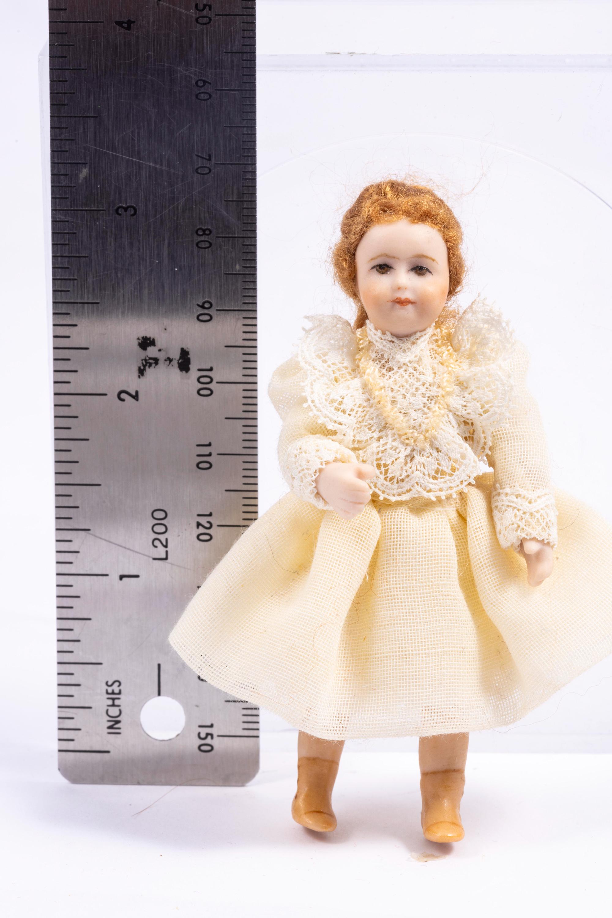 Dollhouse Miniature ~ Little Girl Doll in Victorian Champagne Cream ...