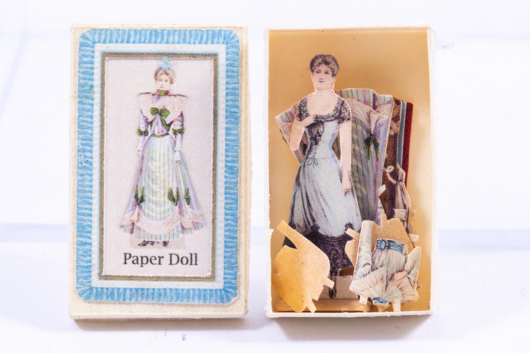 Dollhouse Miniature Renee Delaney Paper Dolls in Box From the Estate of ...