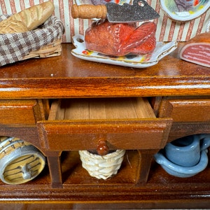 Dollhouse Miniature Decorated Kitchen Hutch Assorted Meats Reutter ...