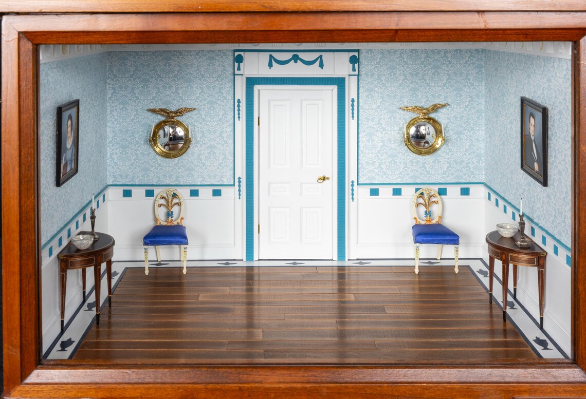 Dollhouse Miniature ~ Samuel Mcintire House Entrance Hall Roombox With ...