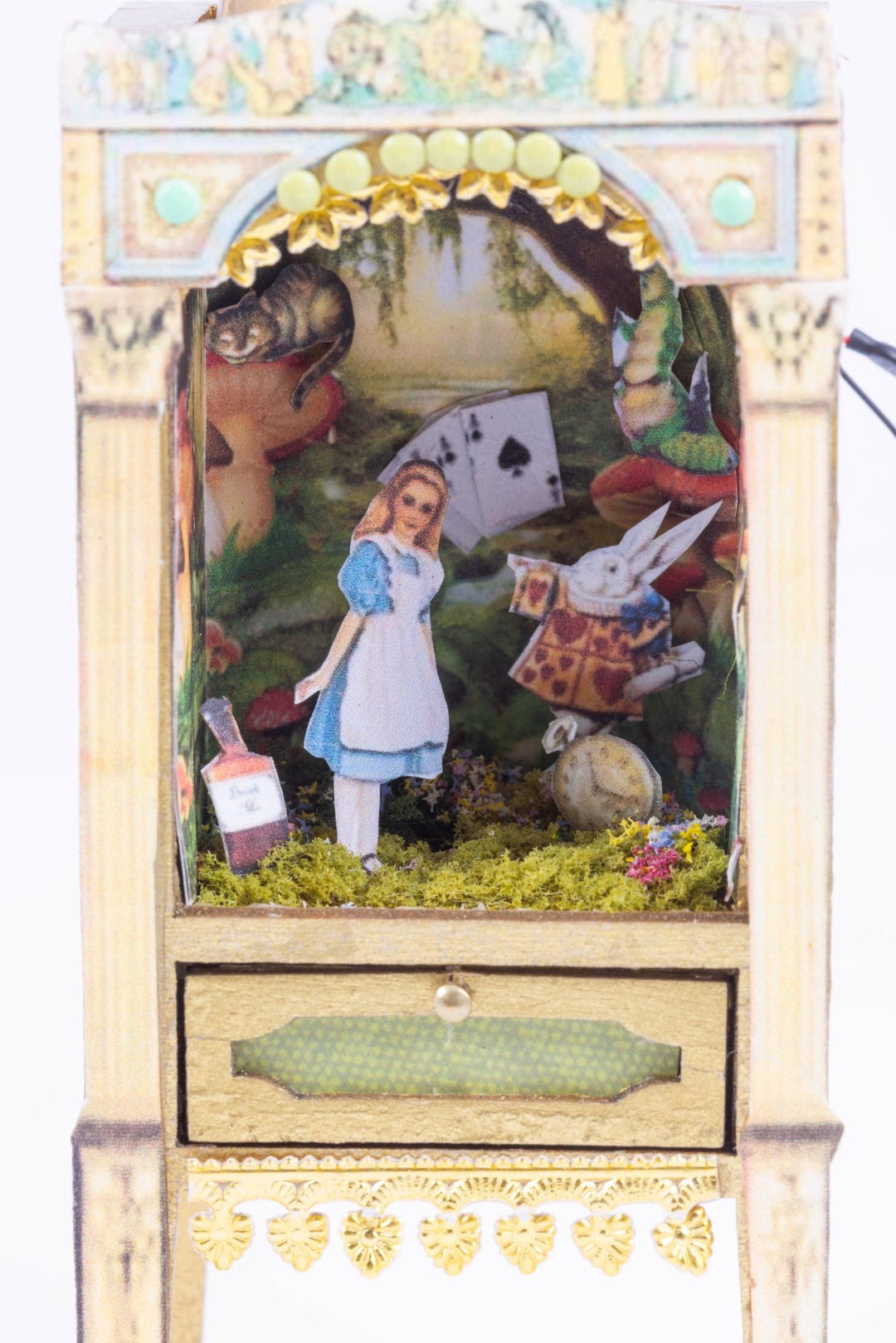 Dollhouse Miniature ~ Alice in Wonderland Puppet Theater With Battery ...
