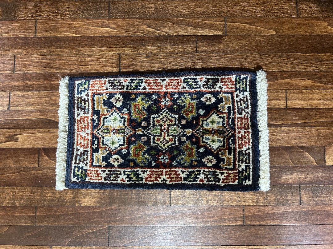 Dollhouse Miniature ~ Barry Dawson Small Area Rug Artisan Made Navy ...