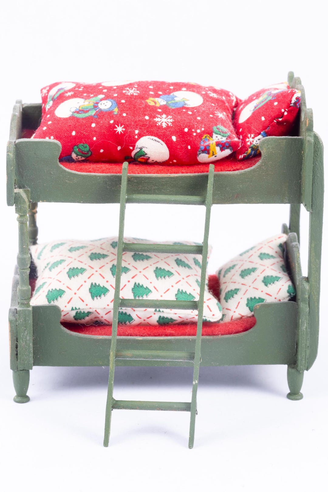 Dollhouse Miniature ~ Handmade Elf Bunk Bed Christmas Themed in Red ...