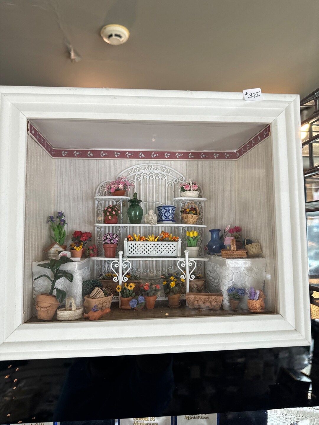 Dollhouse Miniature ~ Flower Shop Picture Frame Room Box Display With ...