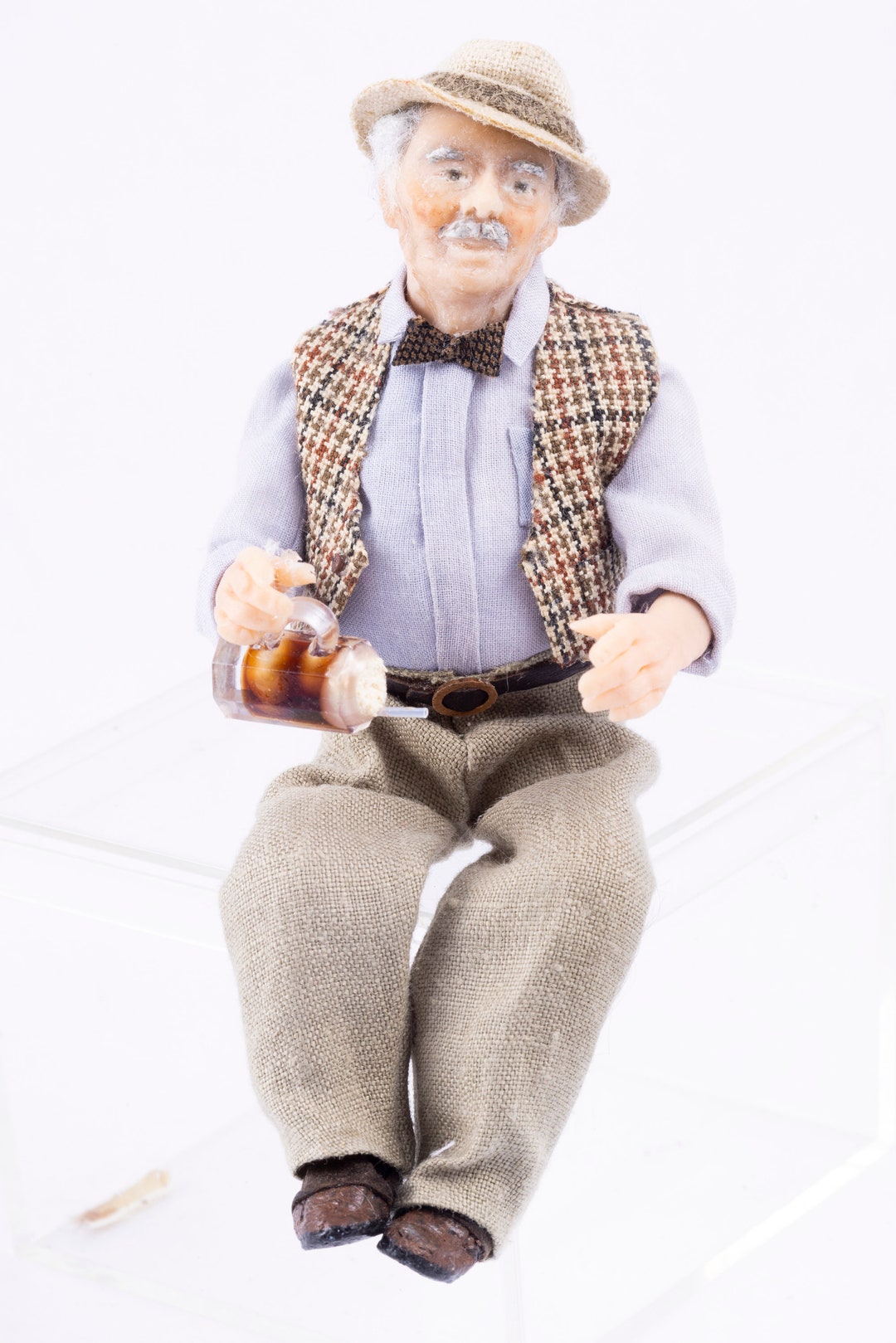 Dollhouse Miniature ~ Hand Sculpted Older Gentleman Doll - From the ...