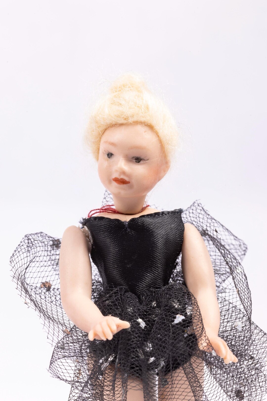 Dollhouse Miniature ~ Ballerina Little Girl Porcelian Doll Blonde Hair ...