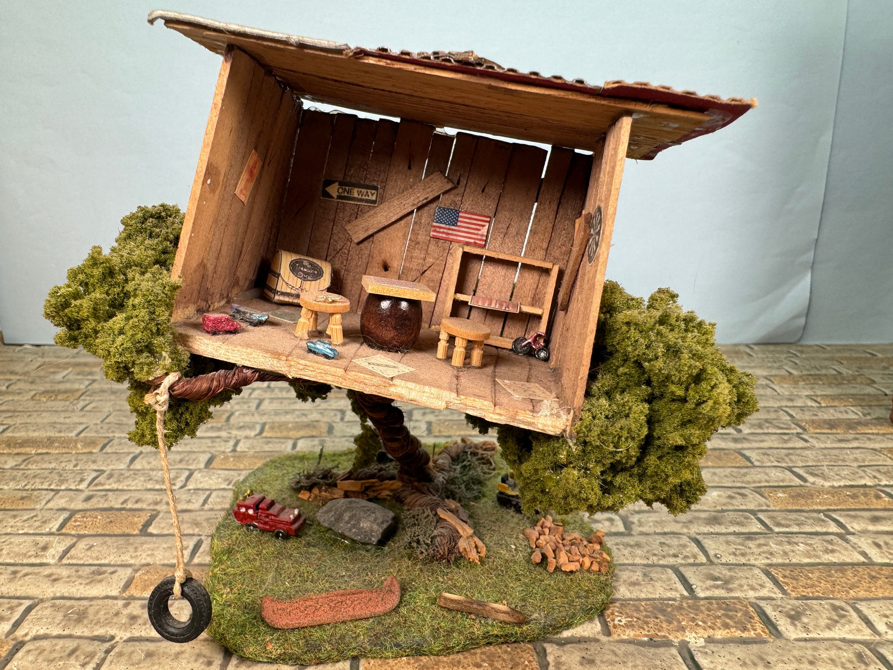 Dollhouse Miniatures ~ Quarter Scale Artisan Handmade OOAK Tree House ...