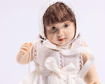Dollhouse Miniature ~ Susan Scogin Baby Girl Doll Sleeping - Etsy