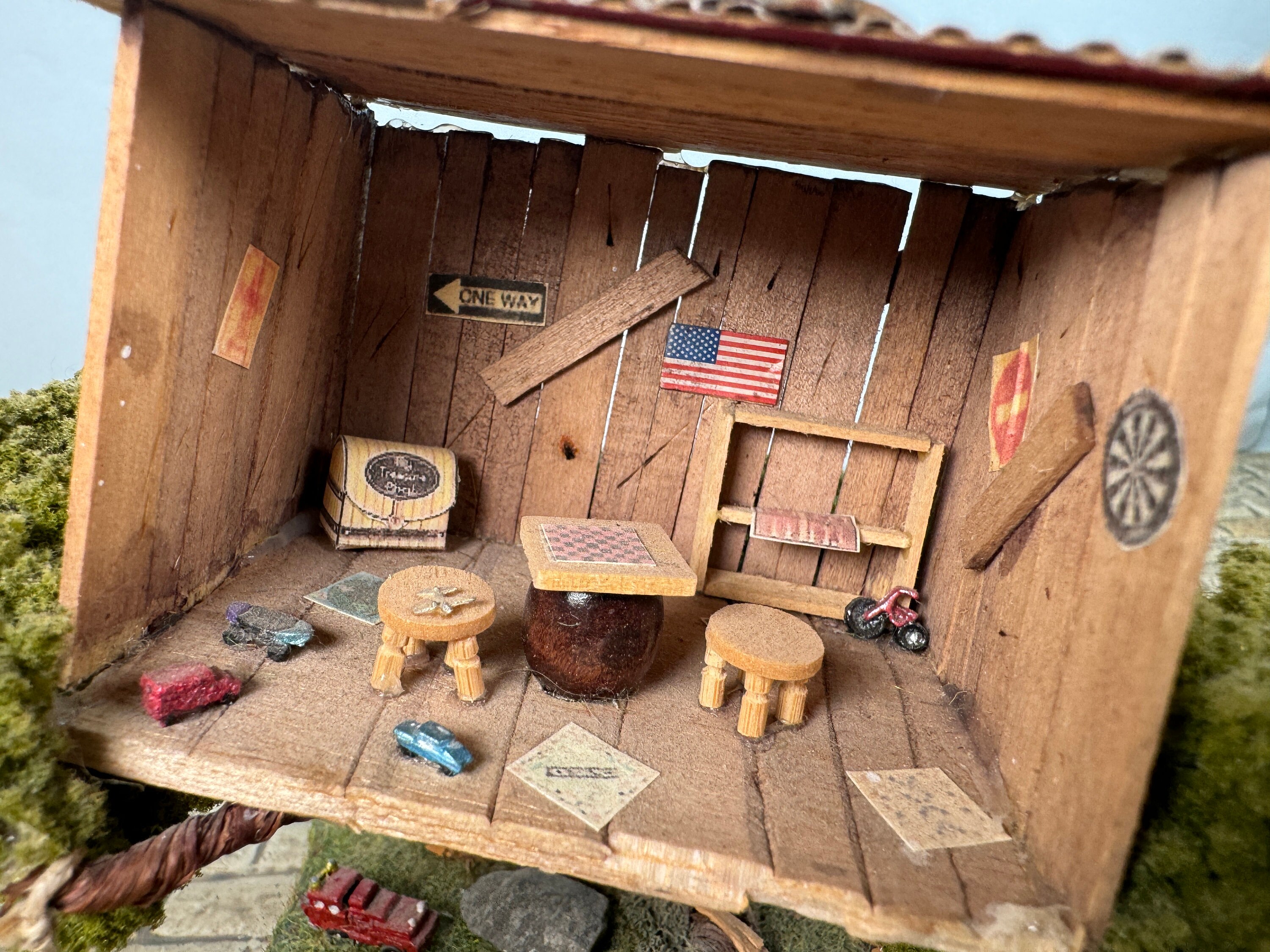 Dollhouse Miniatures ~ Quarter Scale Artisan Handmade OOAK Tree House ...