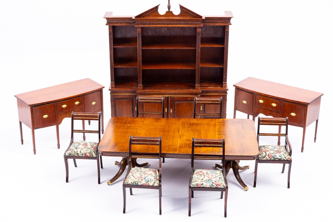 Dollhouse Miniature Dennis Jenvey 10 Piece Dining Room Set UK Artist - Etsy