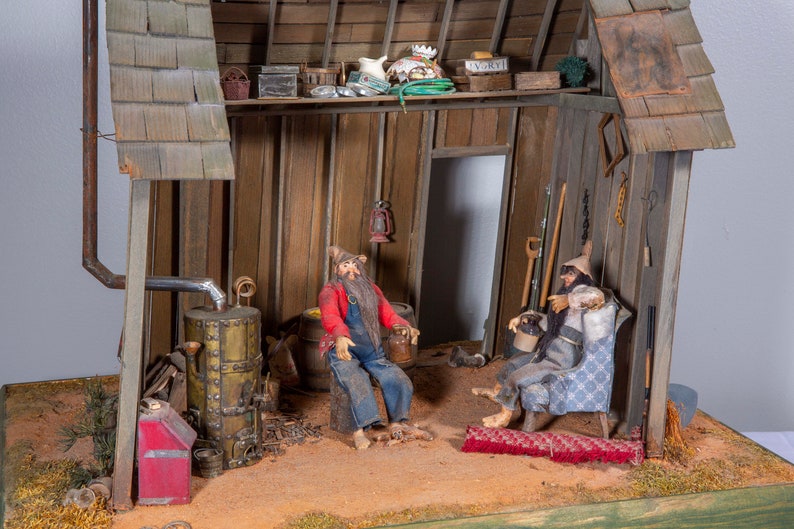 Dollhouse Miniature ~ IGMA Ron & April Gill Moonshine Shack W/ Hand ...