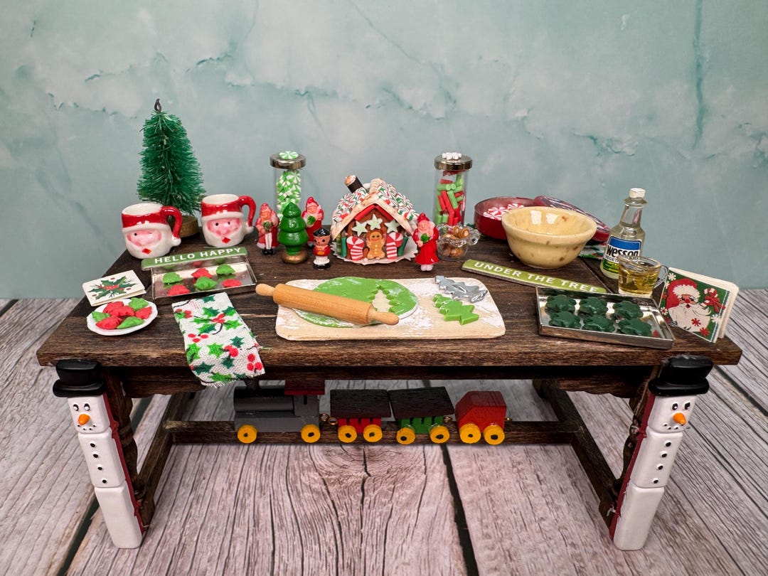 Dollhouse Miniature ~ Artisan Handmade OOAK Decorated Christmas Table ...