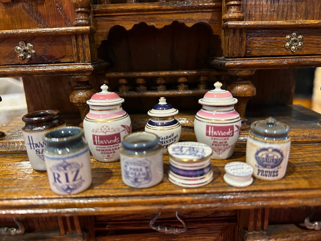 Dollhouse Miniature ~ Artisan Terry Curran Variety of 9 Jars Sold ...