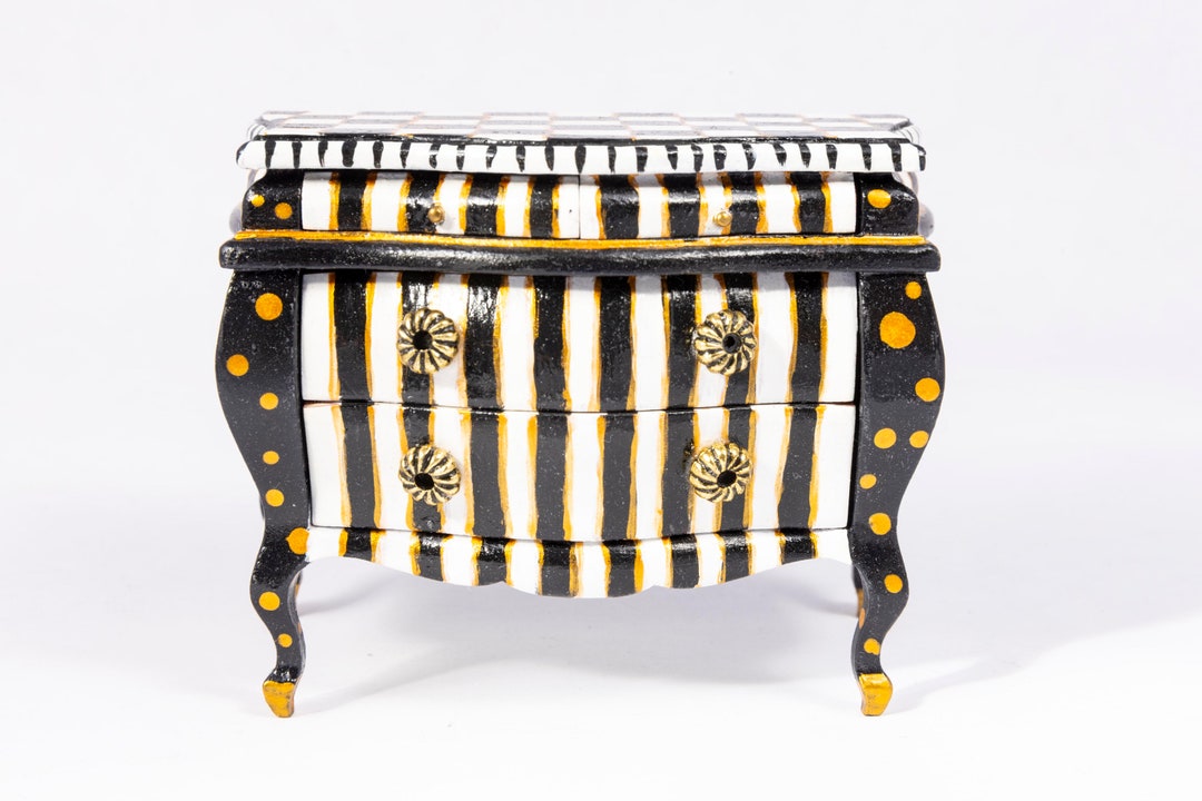 Dollhouse Miniature ~ Carol Sherry Bombe Chest Hand Painted - Etsy