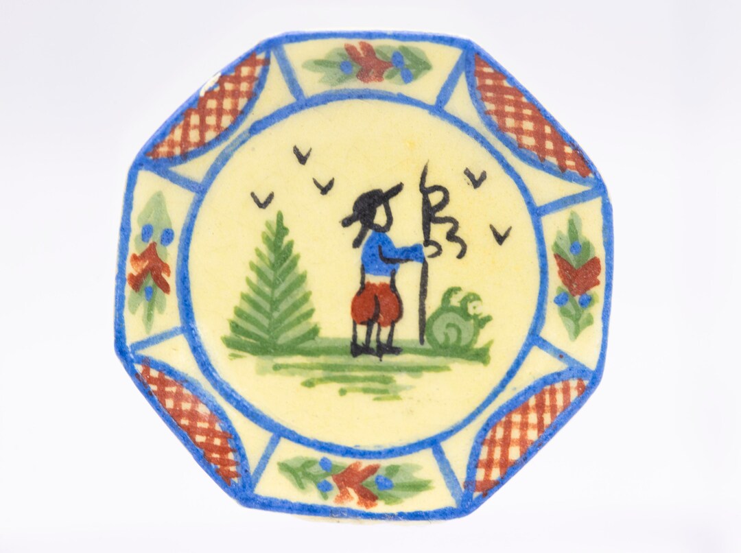 Dollhouse Miniature Quimper Plate by Deborah Mcknight - Etsy