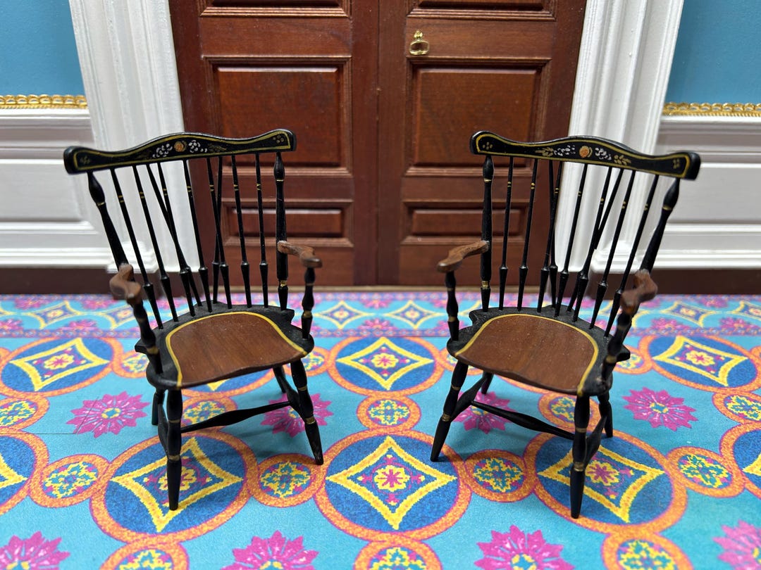 Dollhouse Miniature ~ Set of Two Hand Painted William Clinger Colonial ...