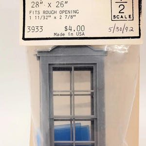 Dollhouse Miniature ~ 1:24 Scale, Grandt Line 8 Pane Double Hung Peaked ...