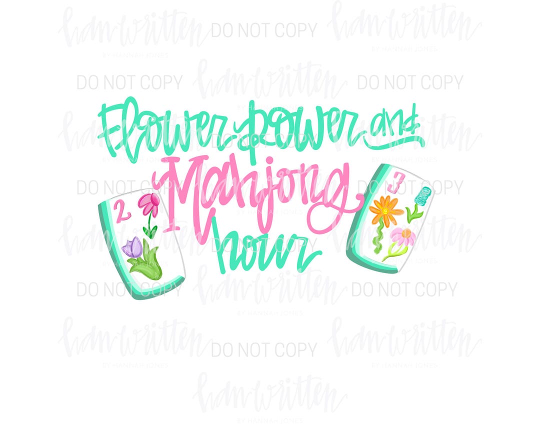 Spring Mahjong Design Ladies Mahj PNG Cute Floral Mahjong Design ...