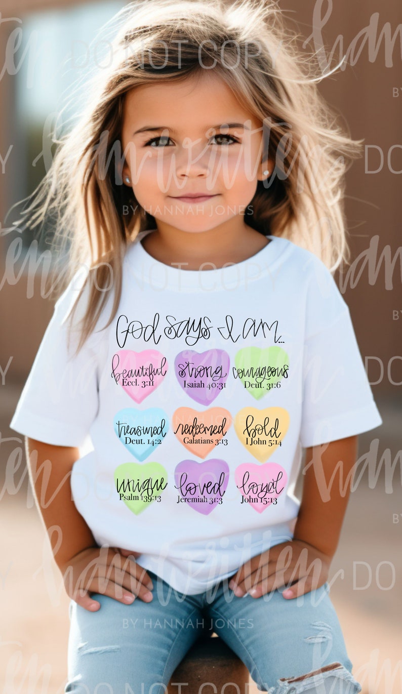 God Says I Am Valentines | Conversation Hearts PNG | Cute Valentine ...