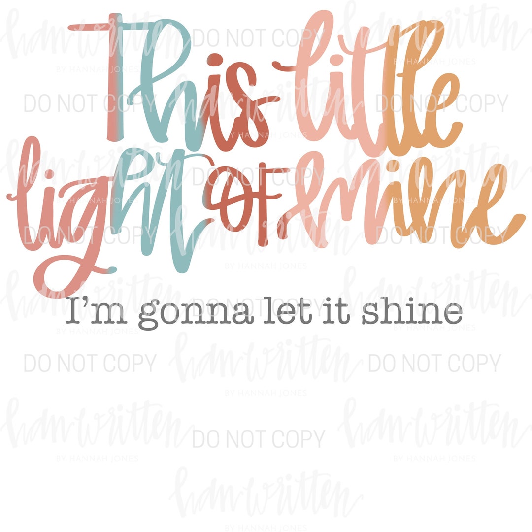This Little Light of Mine Design | Christian Kids Design - Etsy