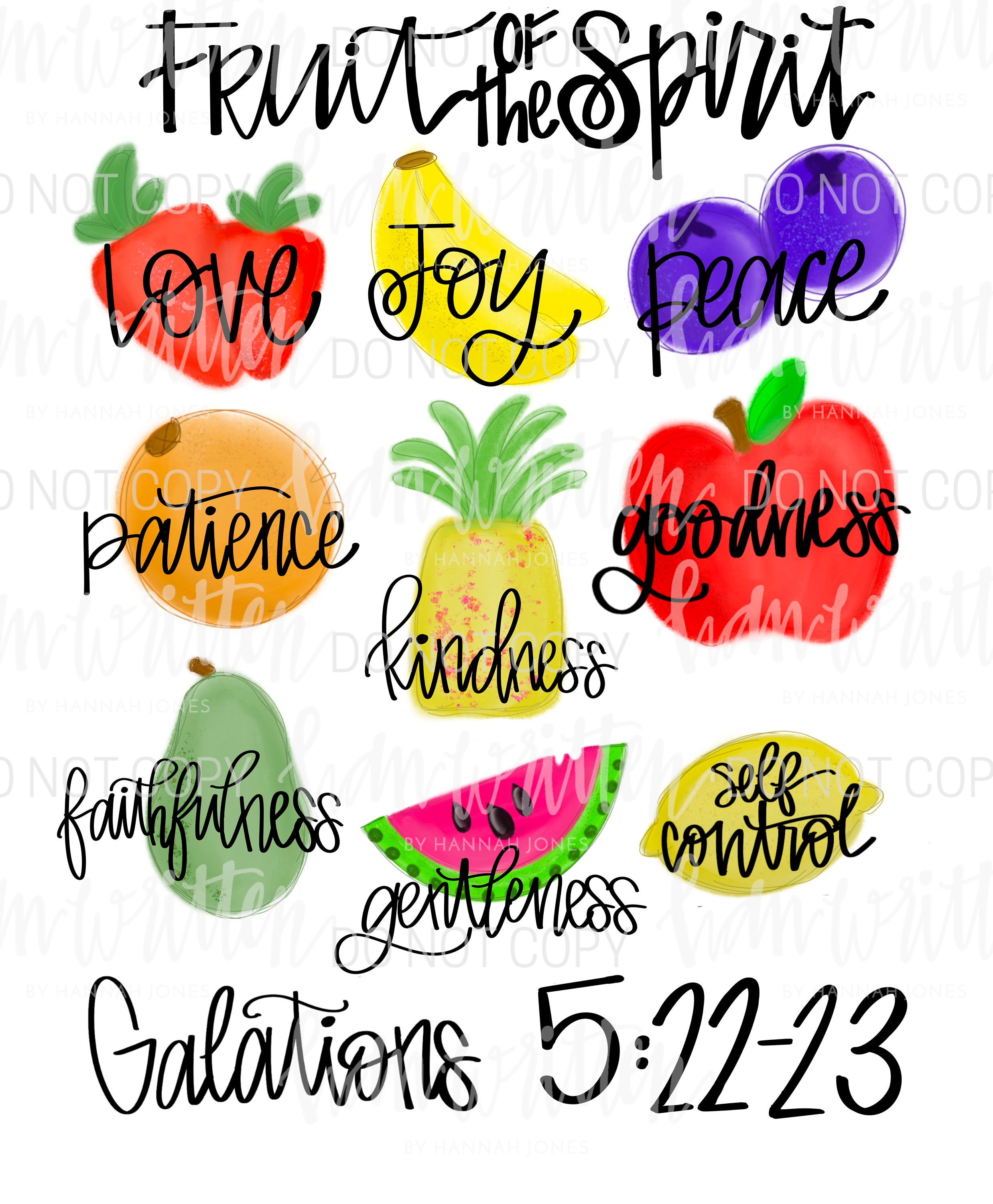 Fruit of the Spirit Design | Faith Design - Etsy