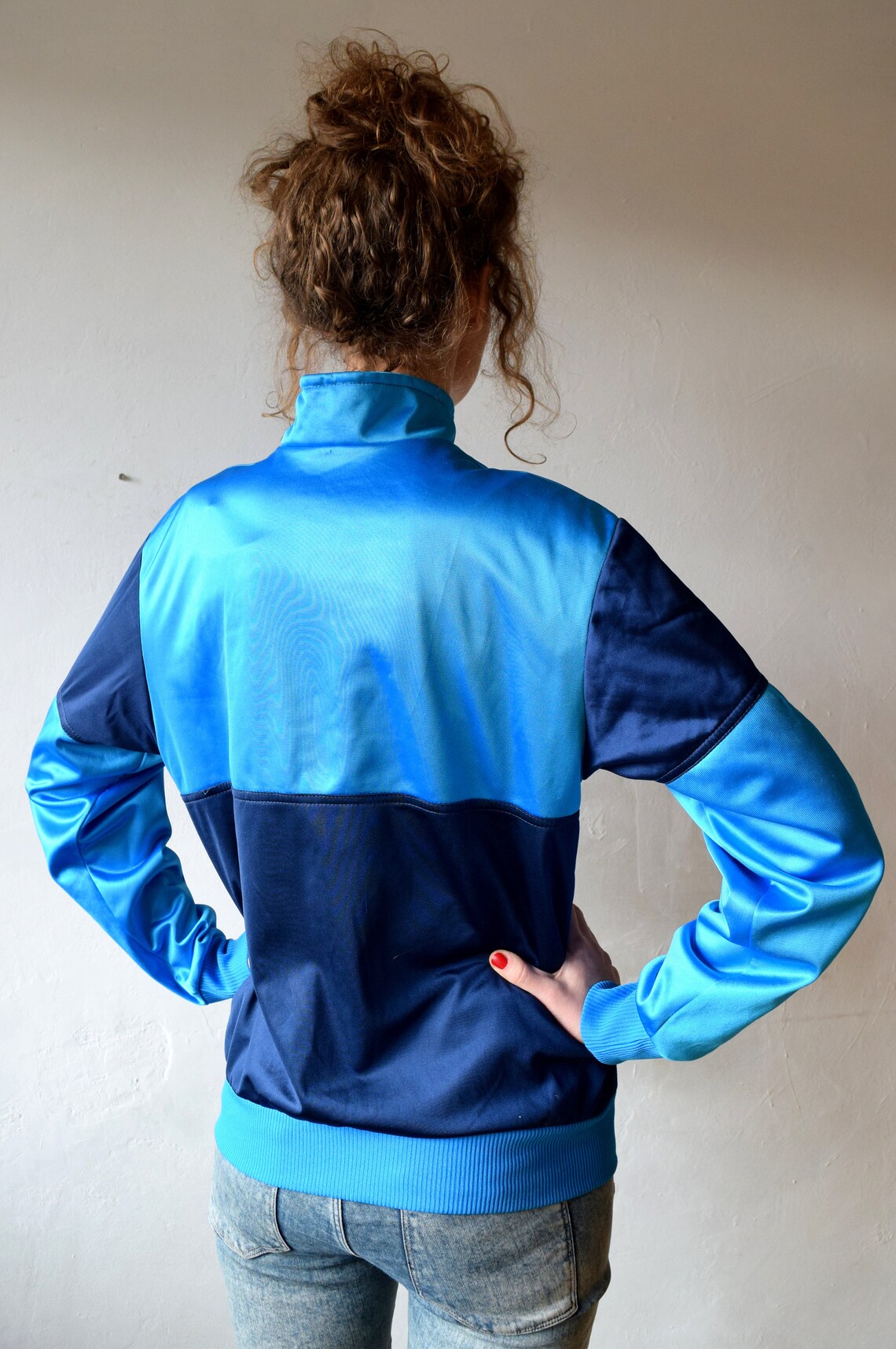 Blue Workout Jacket, Vintage Windbreaker, Running Jacket, Men Outdoor ...