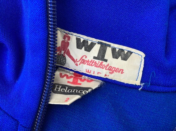 Blue retro soviet 80s tracksuit jacket - Vintage gymn… - Gem